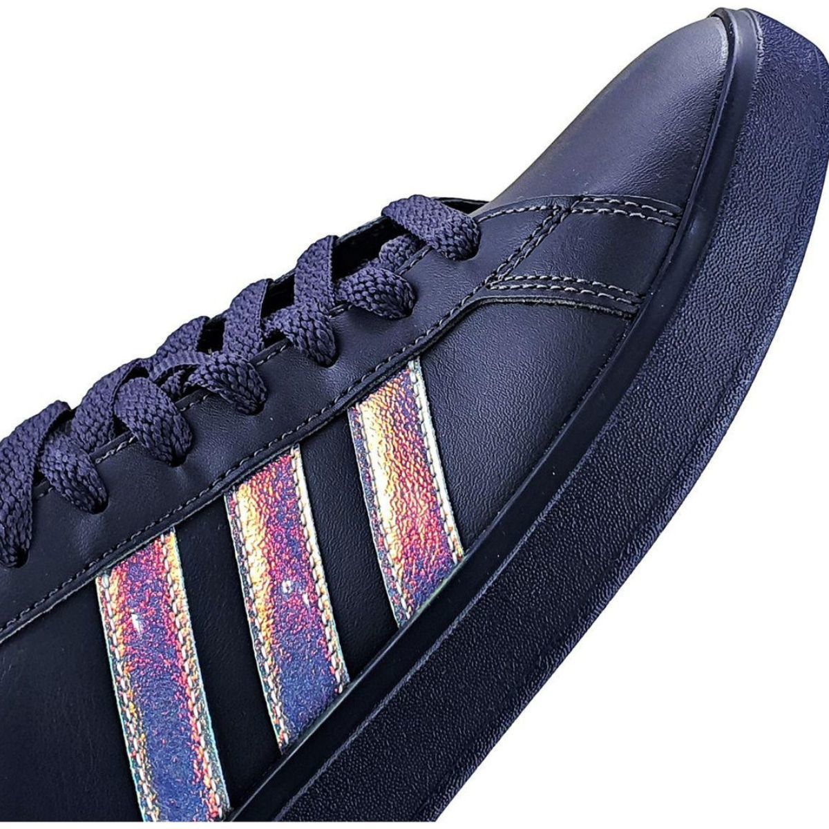 Tênis Adidas Grand Court Base 2.0 Feminino Preto Holográfico - Dom ...