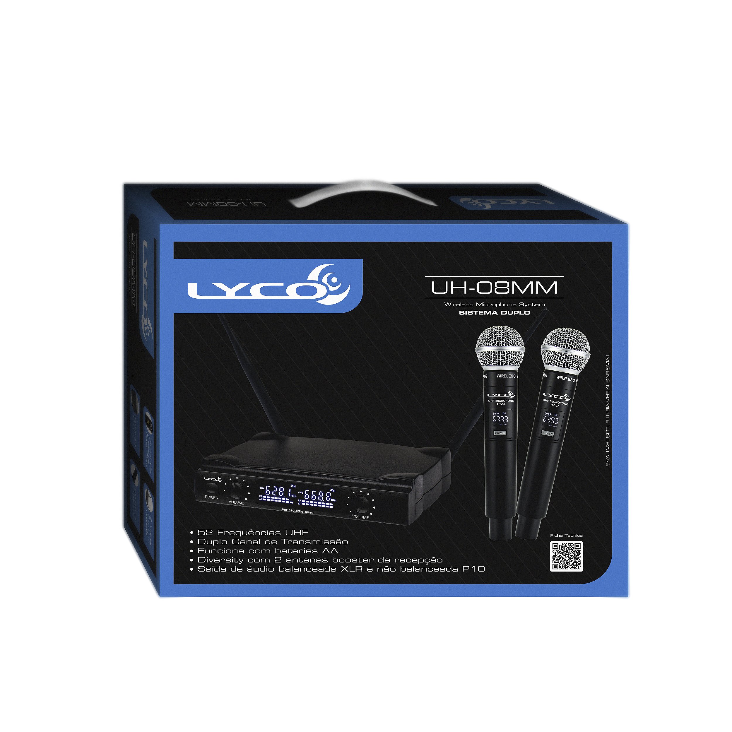 Microfone Sem Fio Lyco UH-08MM UHF Multifrequencial - AG SOUND EQUIPAMENTOS DE ÁUDIO