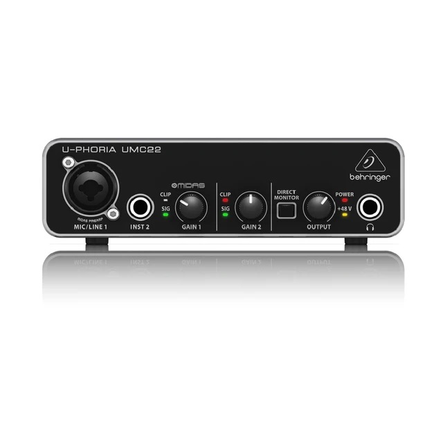 Behringer UMC22 Interface de áudio USB 2.0 - AG SOUND EQUIPAMENTOS DE ÁUDIO