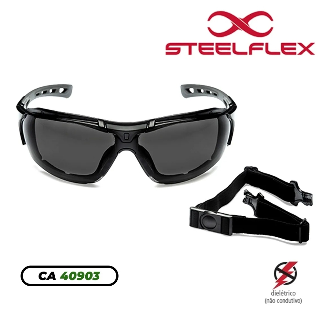 Oculos Roma Steelflex CA 40903 - Cinza - COMSEG EPI - EQUIPAMENTOS DE ...
