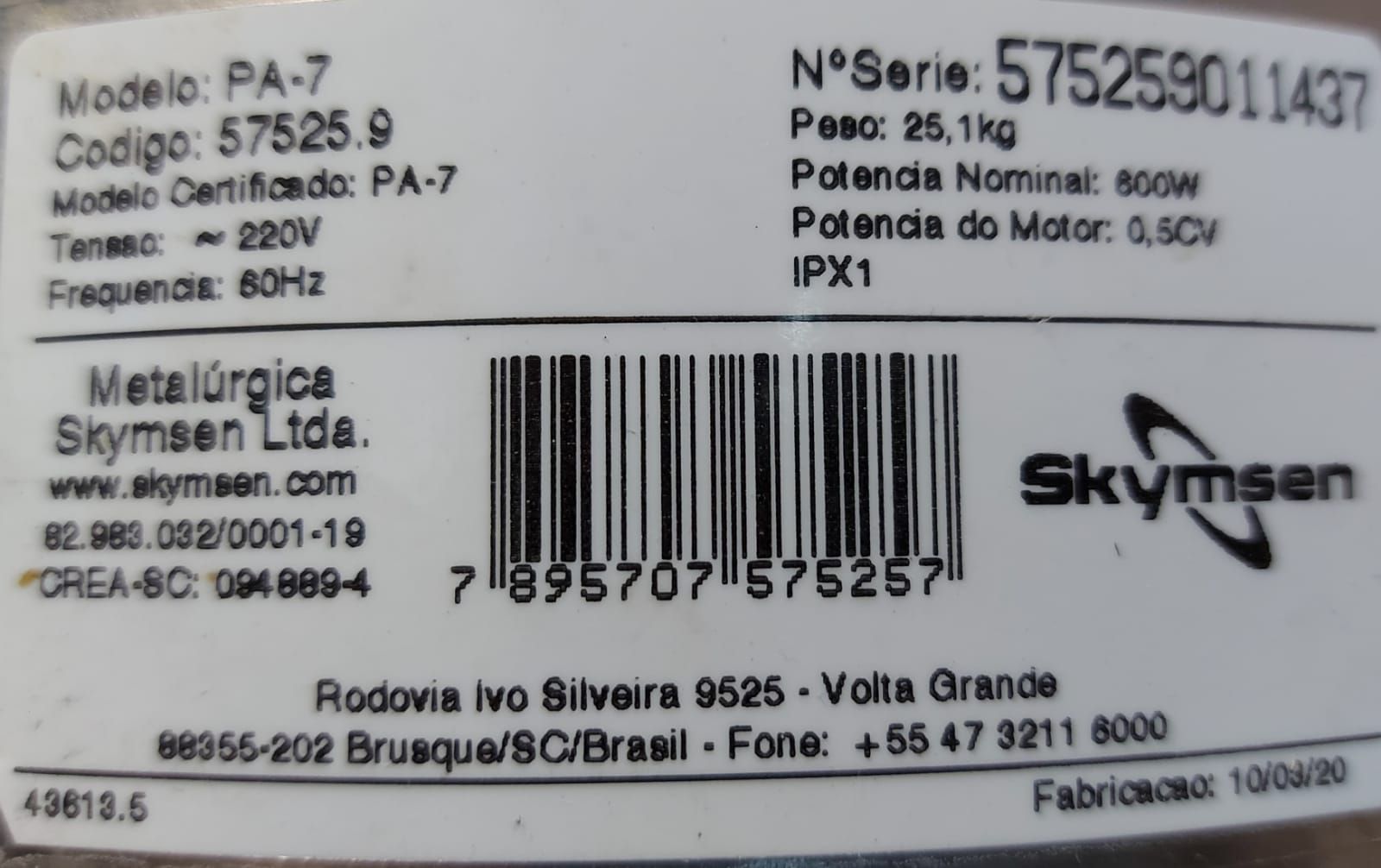 Processador de Alimentos p/ Restaurante PA-7 Comercial 220v - SKYMSEN ...
