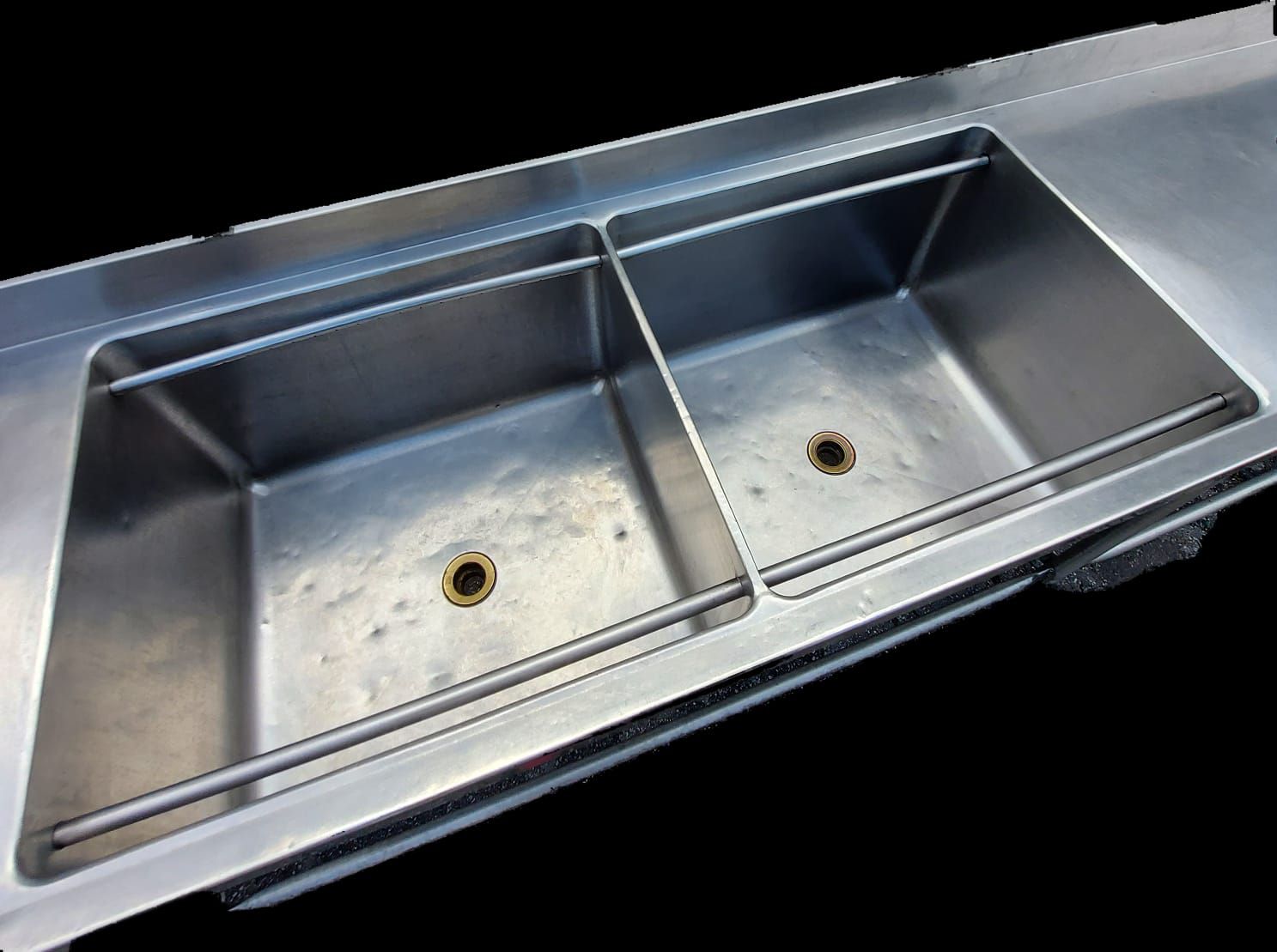 Pia Grande 2,50 mt. 100% Inox com 2 cubas profundas (46 cm.) [Usada ...