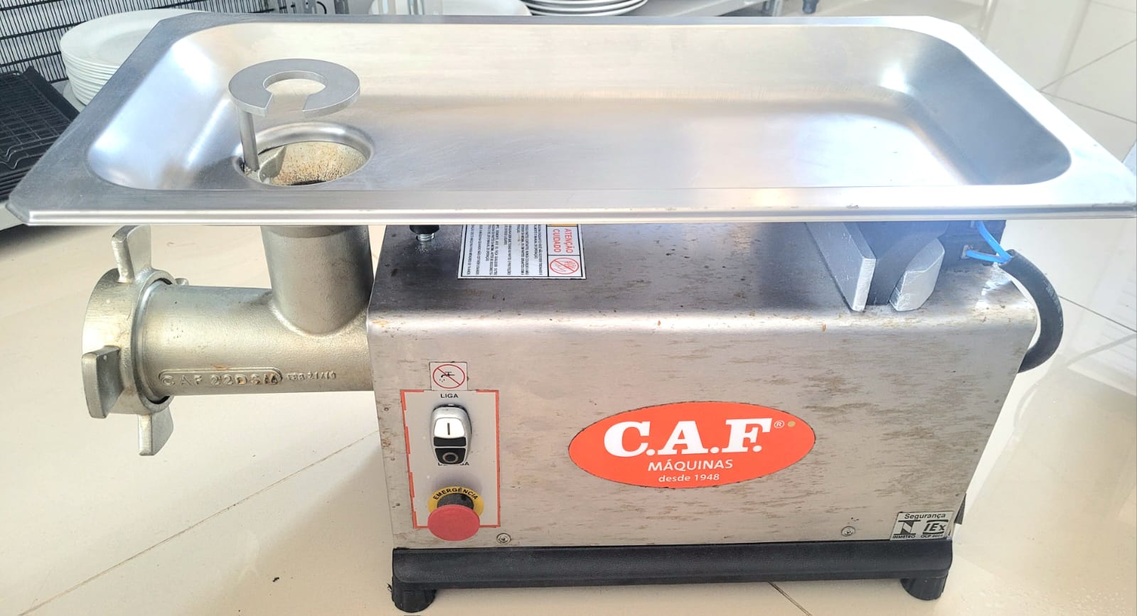 Moedor / picador de carne em inox 22 - CAF 220V [Usado] - Ilha das Cozinhas - Comércio de ...