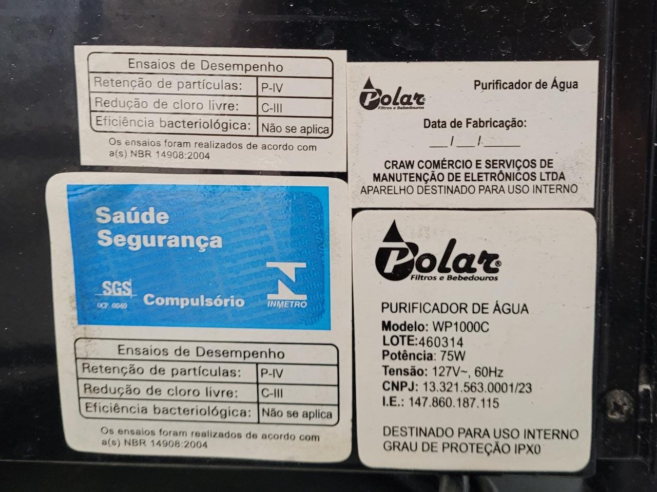 Purificador de Água Refrigerado - Polar WP1000C 110v [Usado] - Ilha das ...