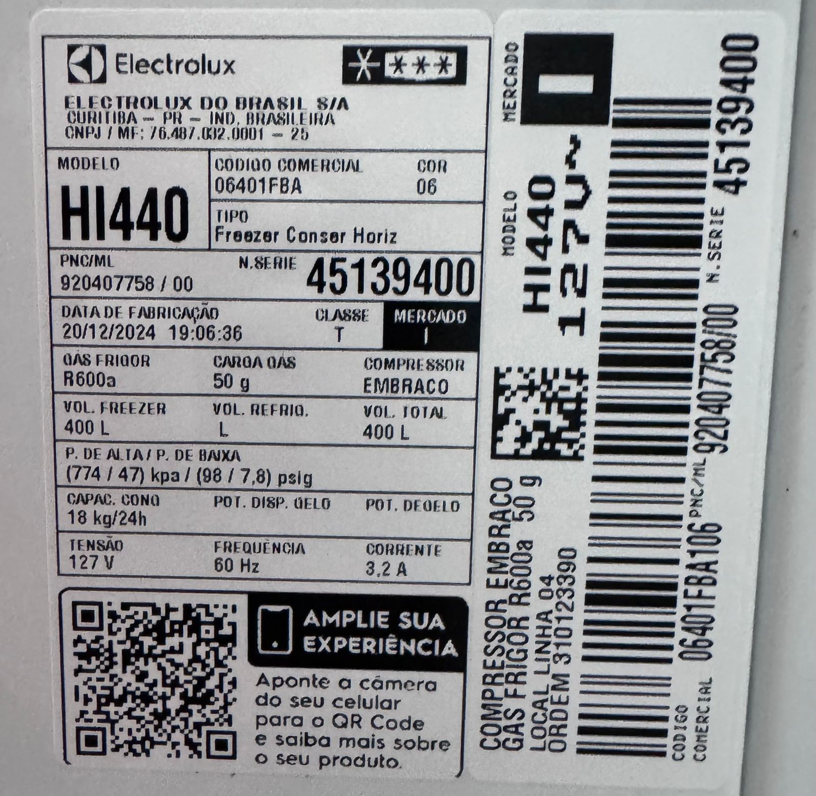 Freezer Horizontal Electrolux Cycle Defrost 400L Inverter Uma Porta ...