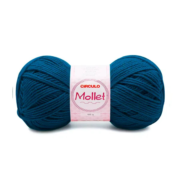 Fio Mollet Circulo 200m 100g - Cor 2770 Azul Classico - Déa Fios de Crochê