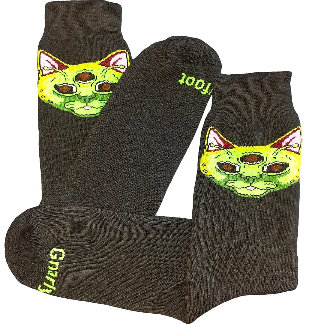 Meia Gnarly Foot Cat Alien | Bang Life Skate Shop - Bang Life Skate ...