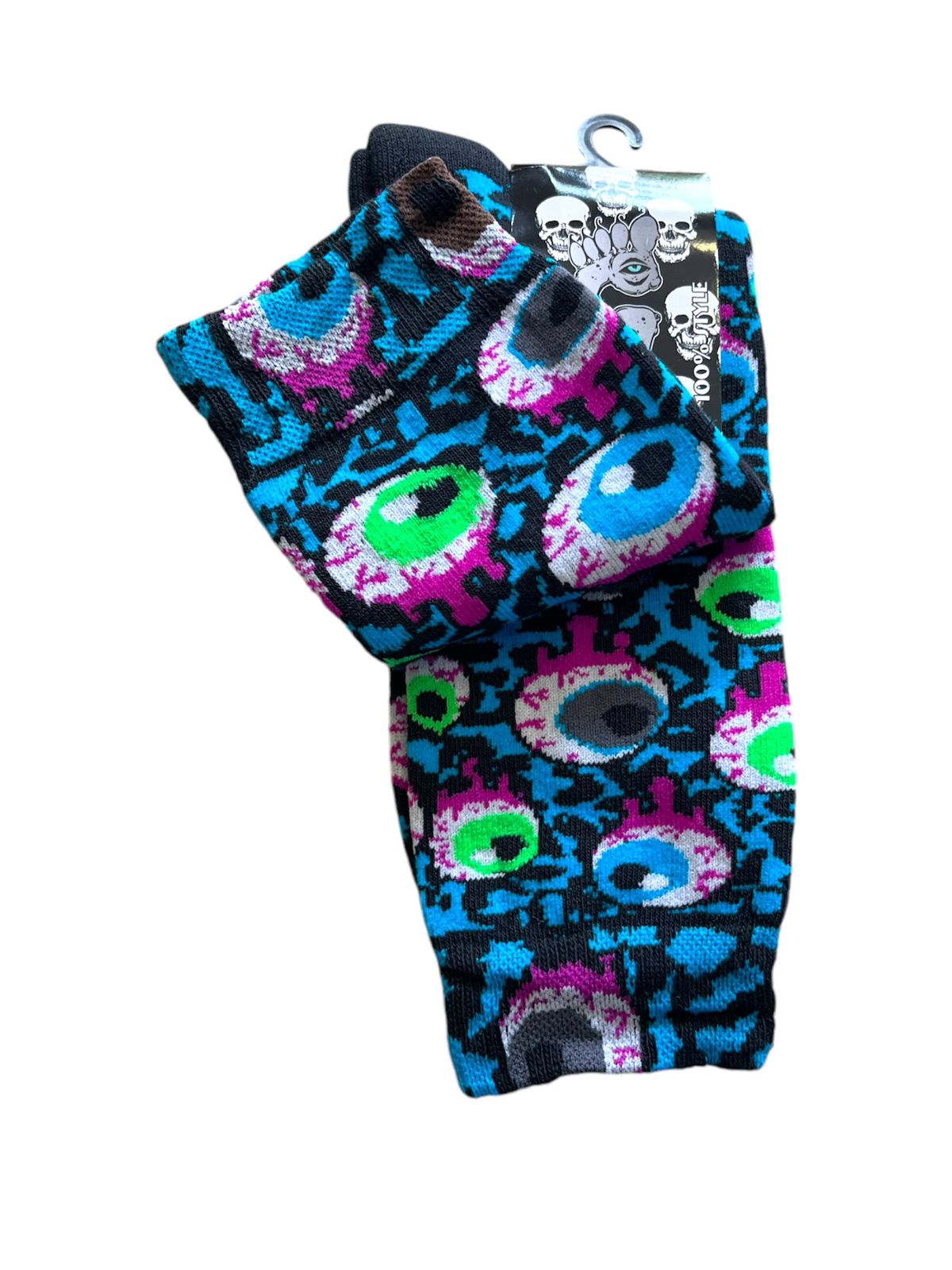 Meia Gnarly Foot Crazy Eyes Azul - Bang Life Skate Shop - Tudo para seu ...