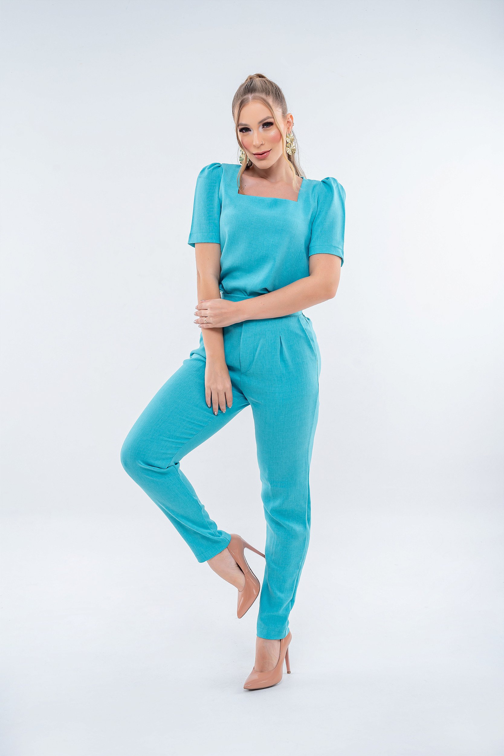 CONJ CARMELITA - VERDE CARIBE (LINHO) - COMPRE ATACADO | FABRICA ...