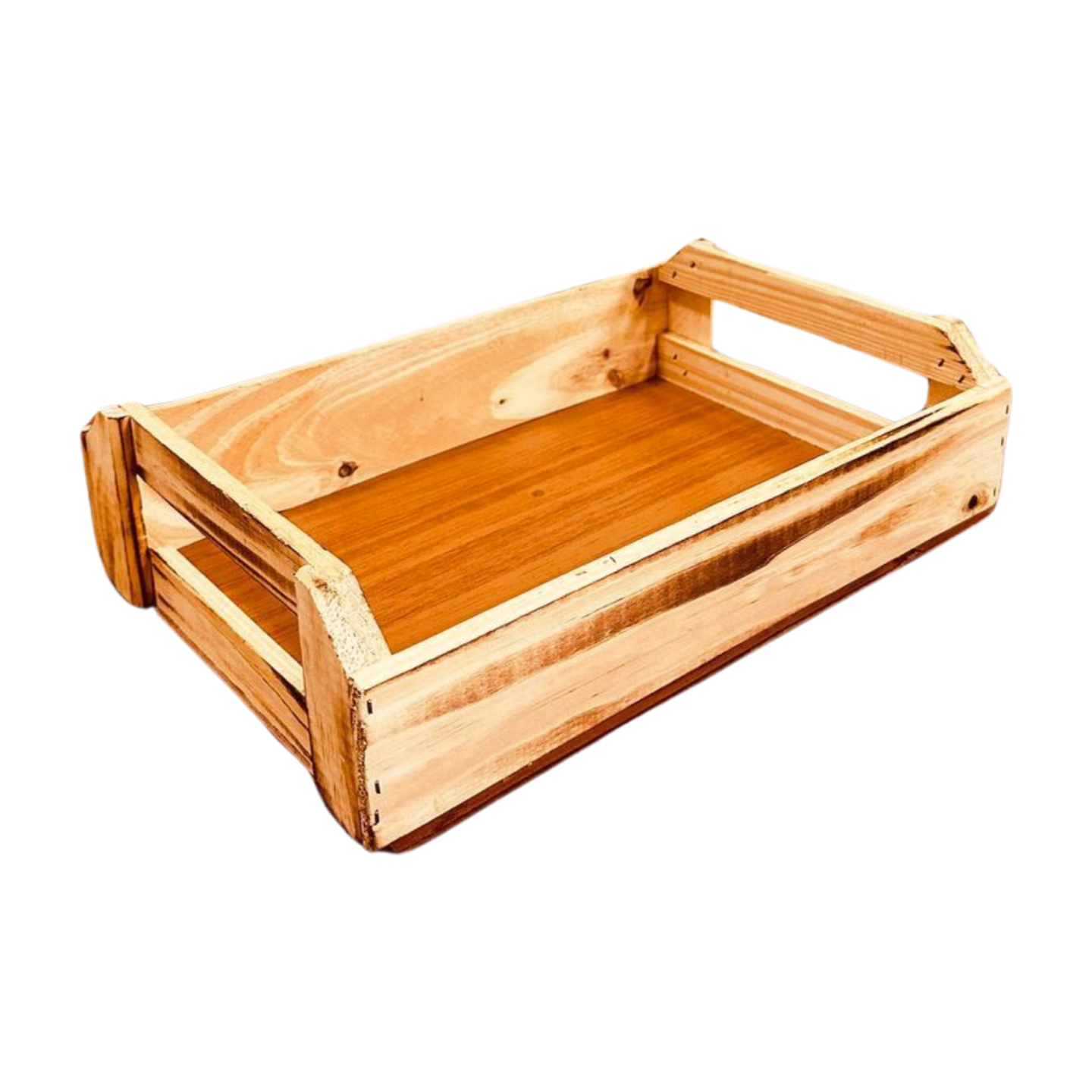 Bandeja de Madeira - Pinus - Cor Queimada - Galeria Rústica