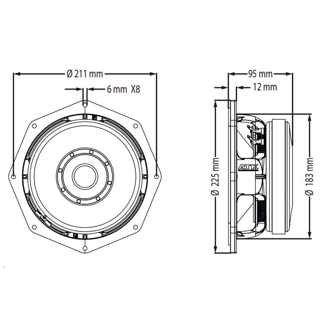 Alto-falante 400 Watts 8 Pol 8 Ohms Wf200-800b-8 Atk - Toda Música ...