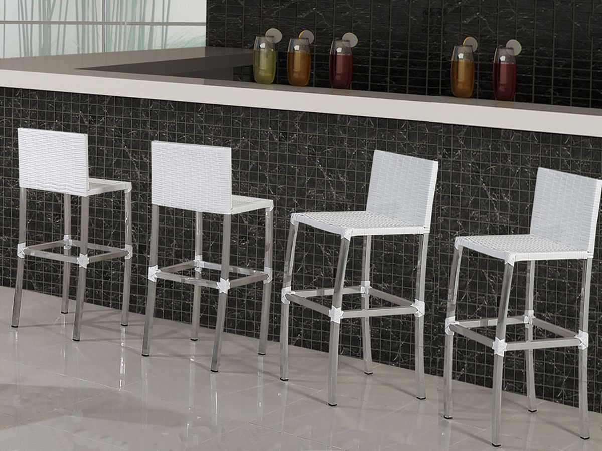 Jogo De Banquetas Em Fibra Sintética, Alumínio, bancada, área gourmet ...