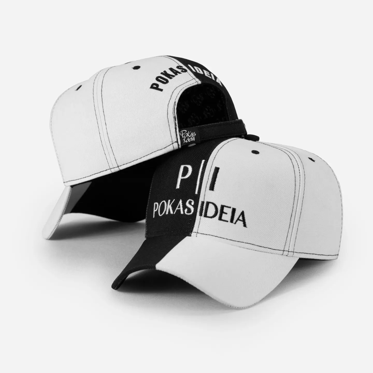 Boné Snapback BLACK / WHITE - POKAS IDEIA