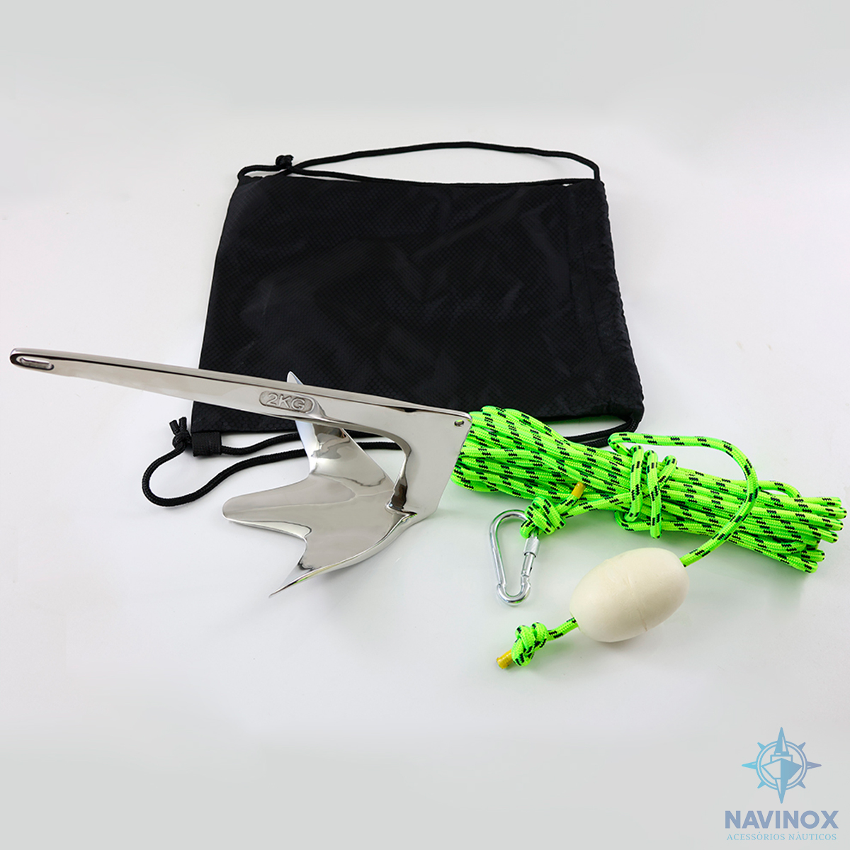 Kit Completo Âncora Bruce Aço Inox Polido 2kg Jet Ski Barco - iCasa ...