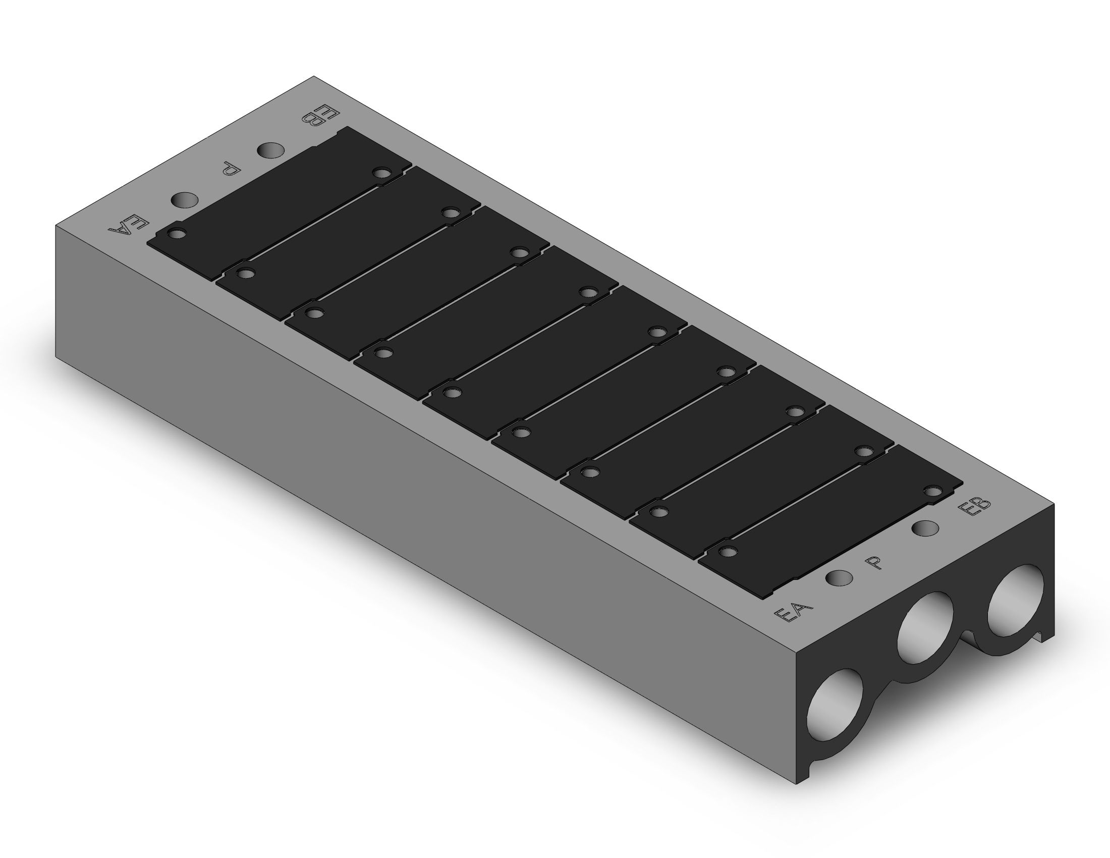 SMC SS5Y5-20-09 SUB-BASE MANIFOLD PARA 9 VALVULAS SY 5000 COM VEDACAO E ...