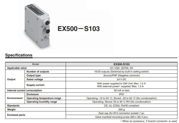 EX500-S103 UNIDADE DE INTERFACE SERIAL SERIE EX SMC - TONA AUTOMAÇÃO