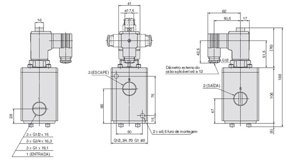 VCH410-5DL-06G VALVULA DIRECIONAL ROSCA 3/4 DE 5/2 VIAS 24 VCC PARA ATE ...