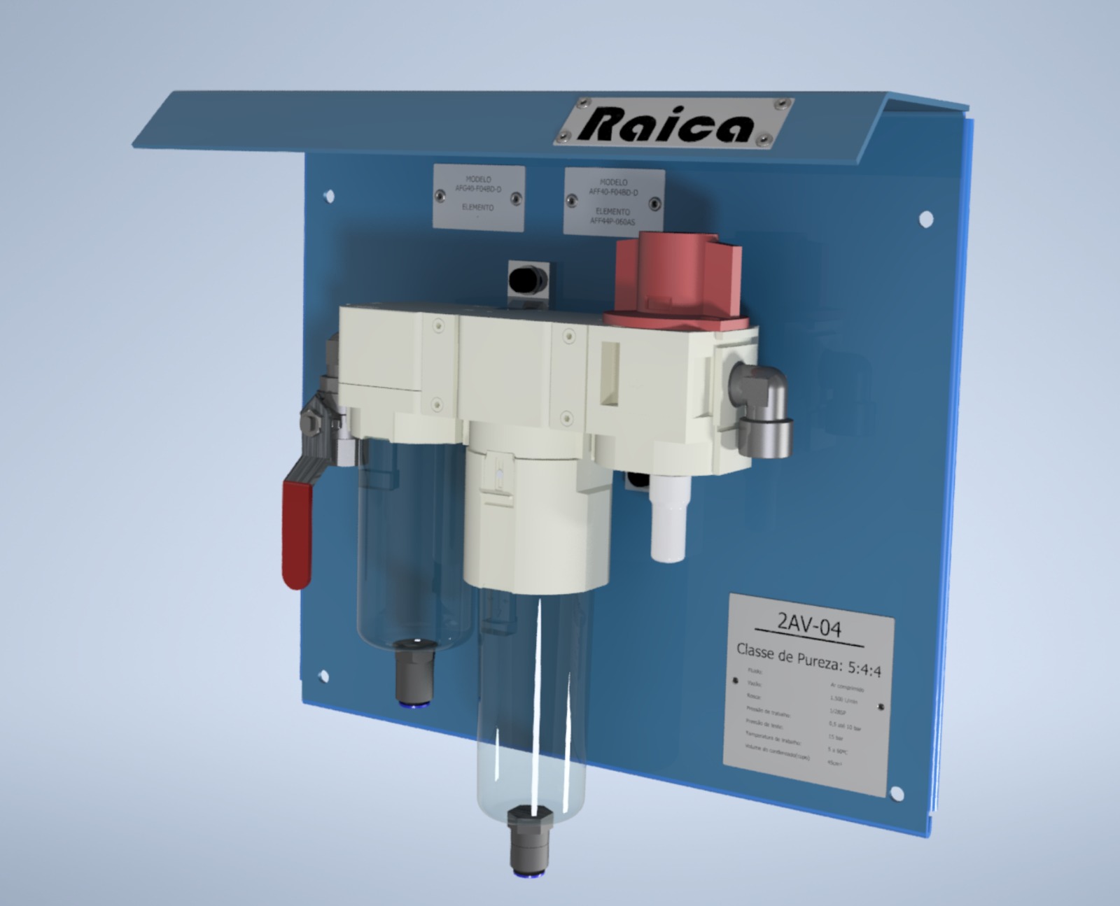 2AV-04 PLACA DE TRATAMENTO DE AR COM 2 FILTROS E 1 VALVULA DE SEGURANÇ ...