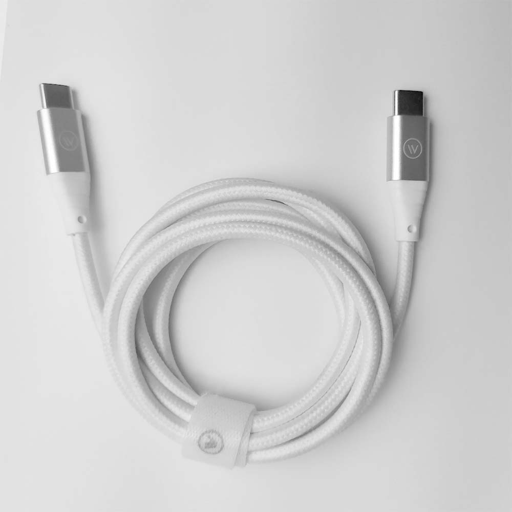Cabo USB-C para USB-C Hard Cable em Poliéster Branco - Informática Jung