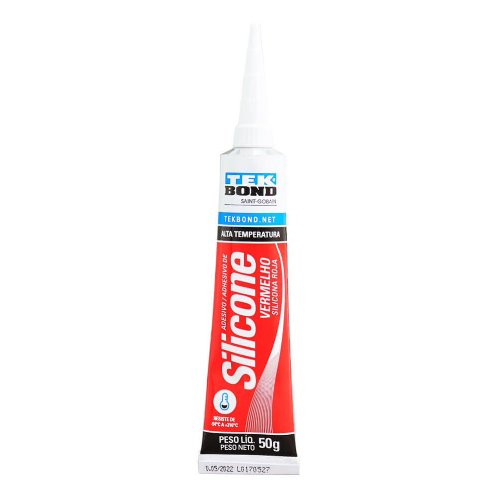 Silicone Alta Temperatura TekBond Vermelho 50g - DSfrio Refrigeração