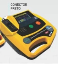 Eletrodo Conector PRETO Para Desfibrilador Cmos Drake Life 400 Futura( Adulto)-F7988W(AD) - Medaxo