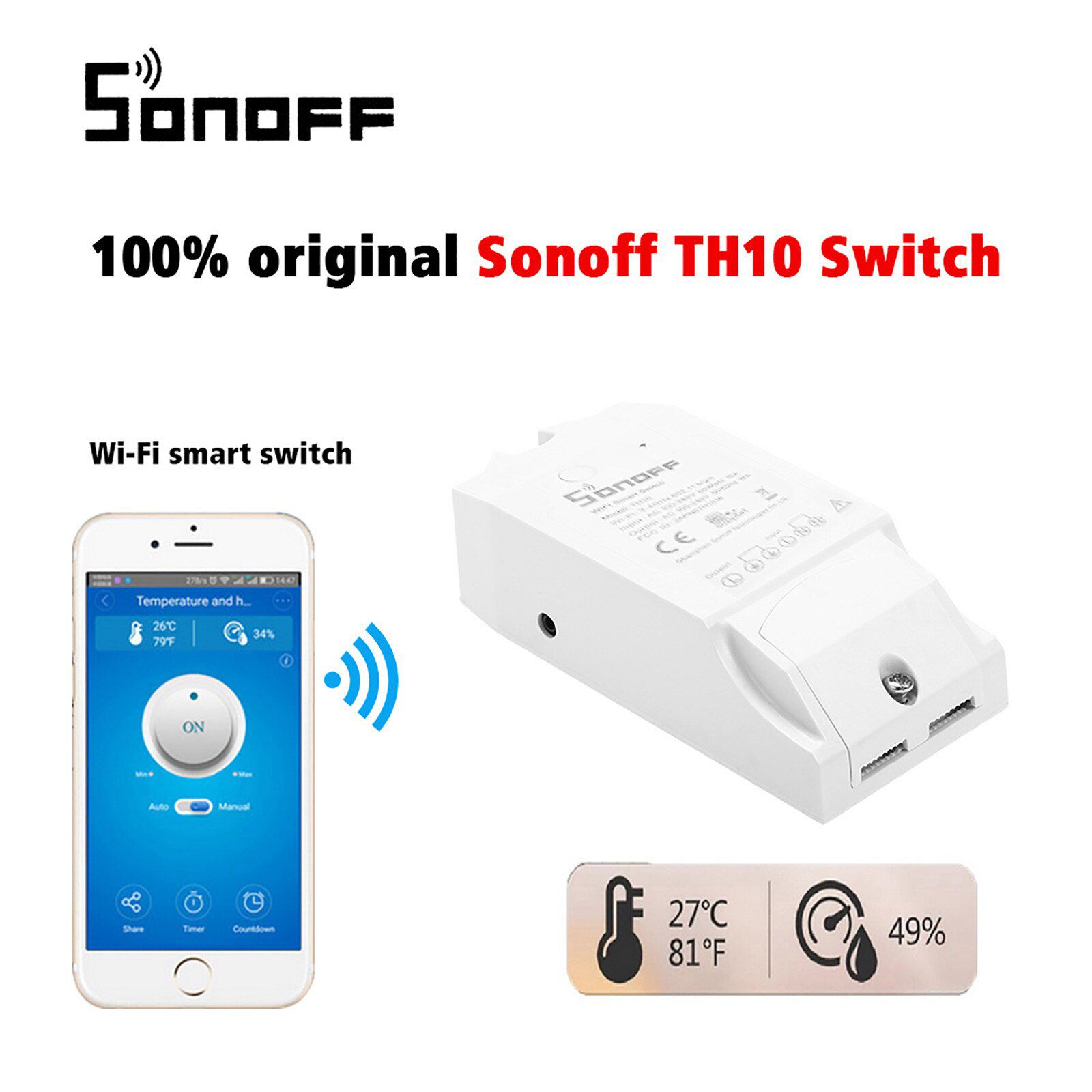 Sonoff TH10 Interruptor WI-FI Inteligente - Luminolândia