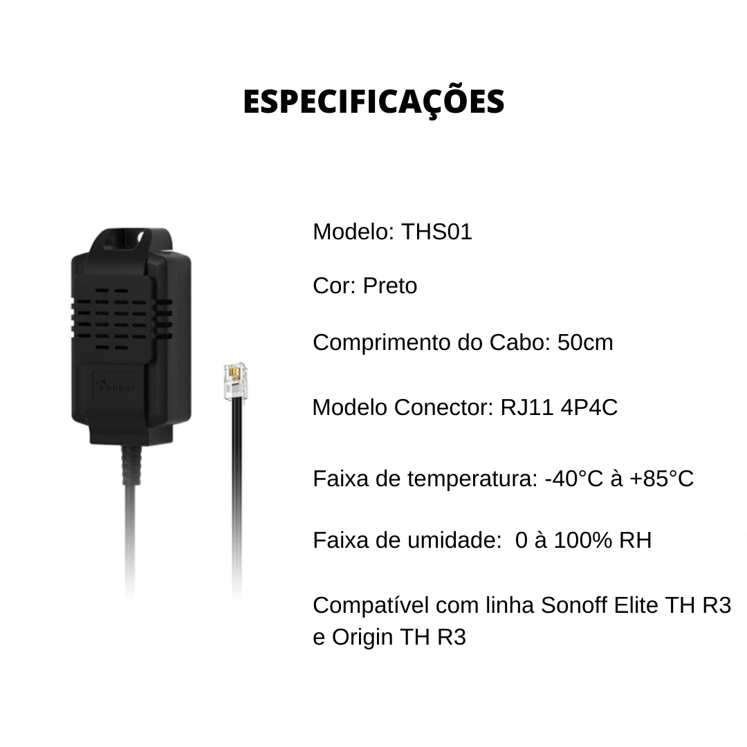 Sonoff TH20 Origin + Sensor De Temperatura E Umidade THS01 - Luminolândia