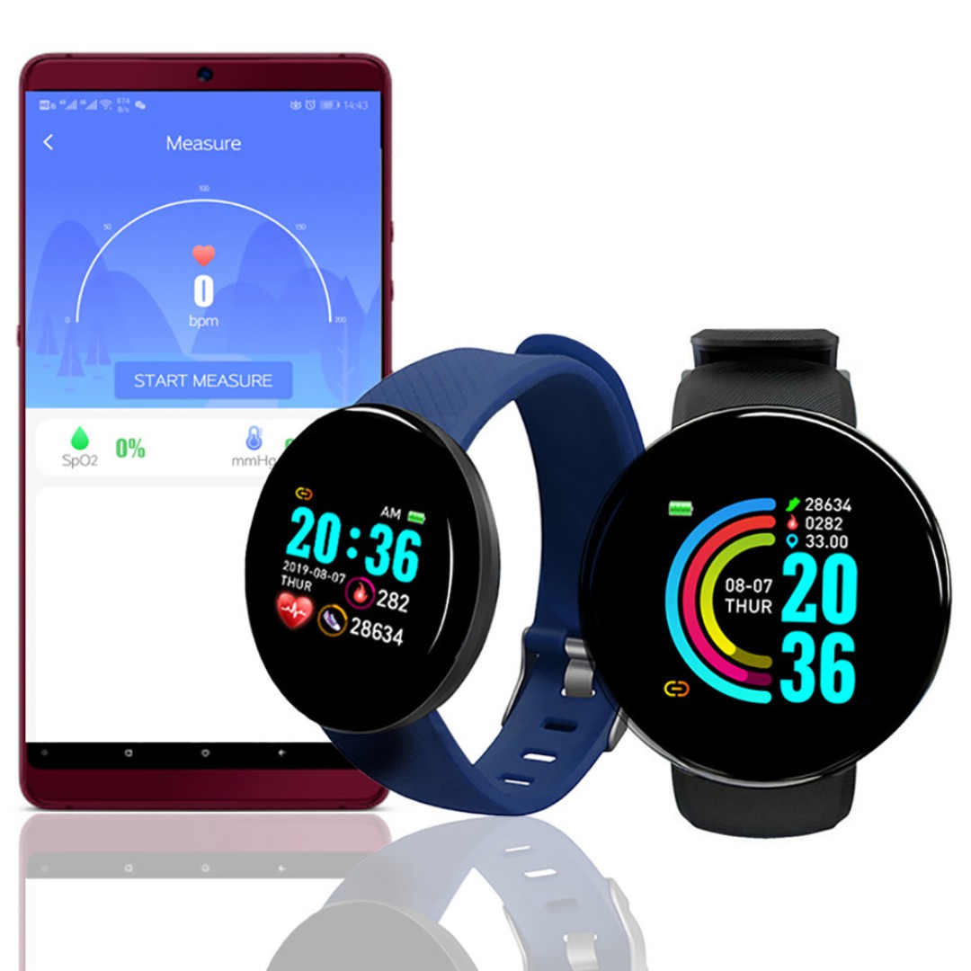 Smartwatch Inteligente D18 Pressão Arterial Redondo - Luminolândia