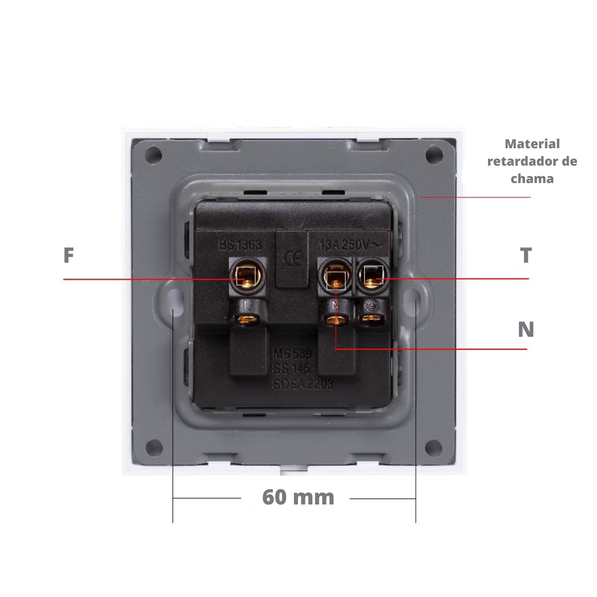 Tomada Premium de Embutir em Parede Padrão Inglaterra Reino Unido UK 8 ...
