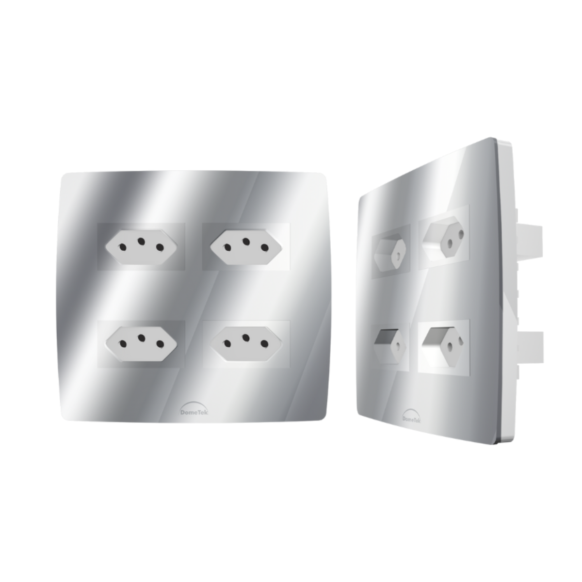 Tomada Quadrupla 10A ou 20A 4x4 Dometek - Luminolândia