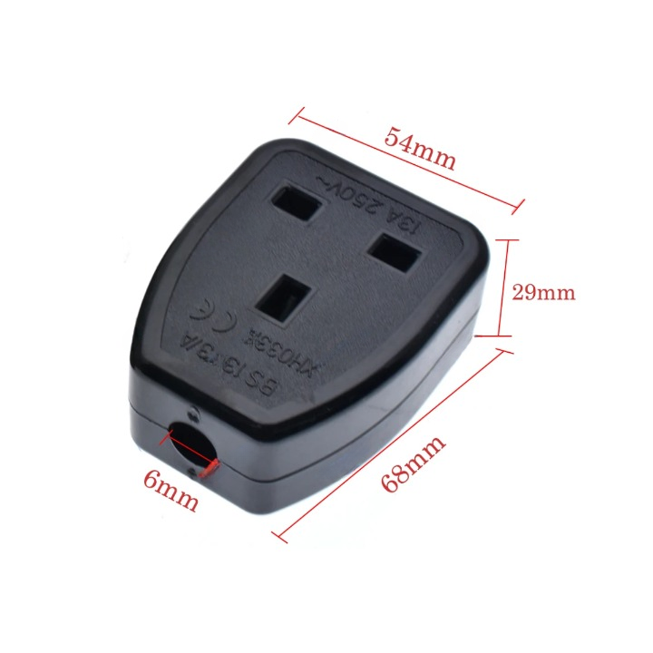 Plug Tomada Fêmea Padrão Reino Unido Uk 13a Premium - Luminolândia