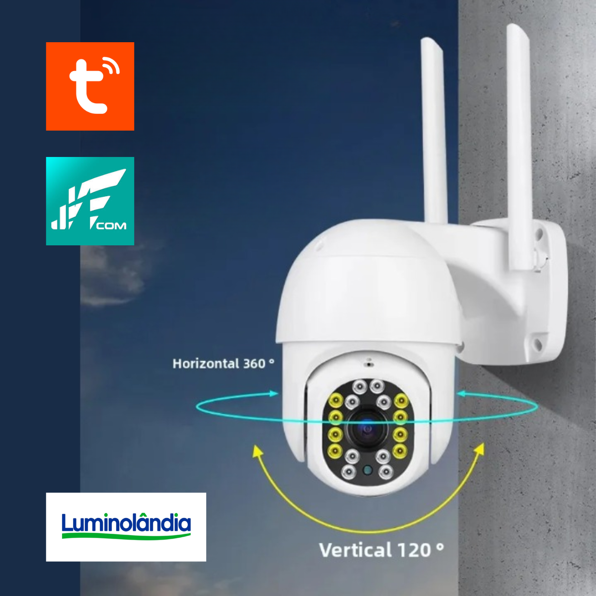 Câmera Smart Tuya Inteligente Visão Noturna Colorida Externa - Luminolândia