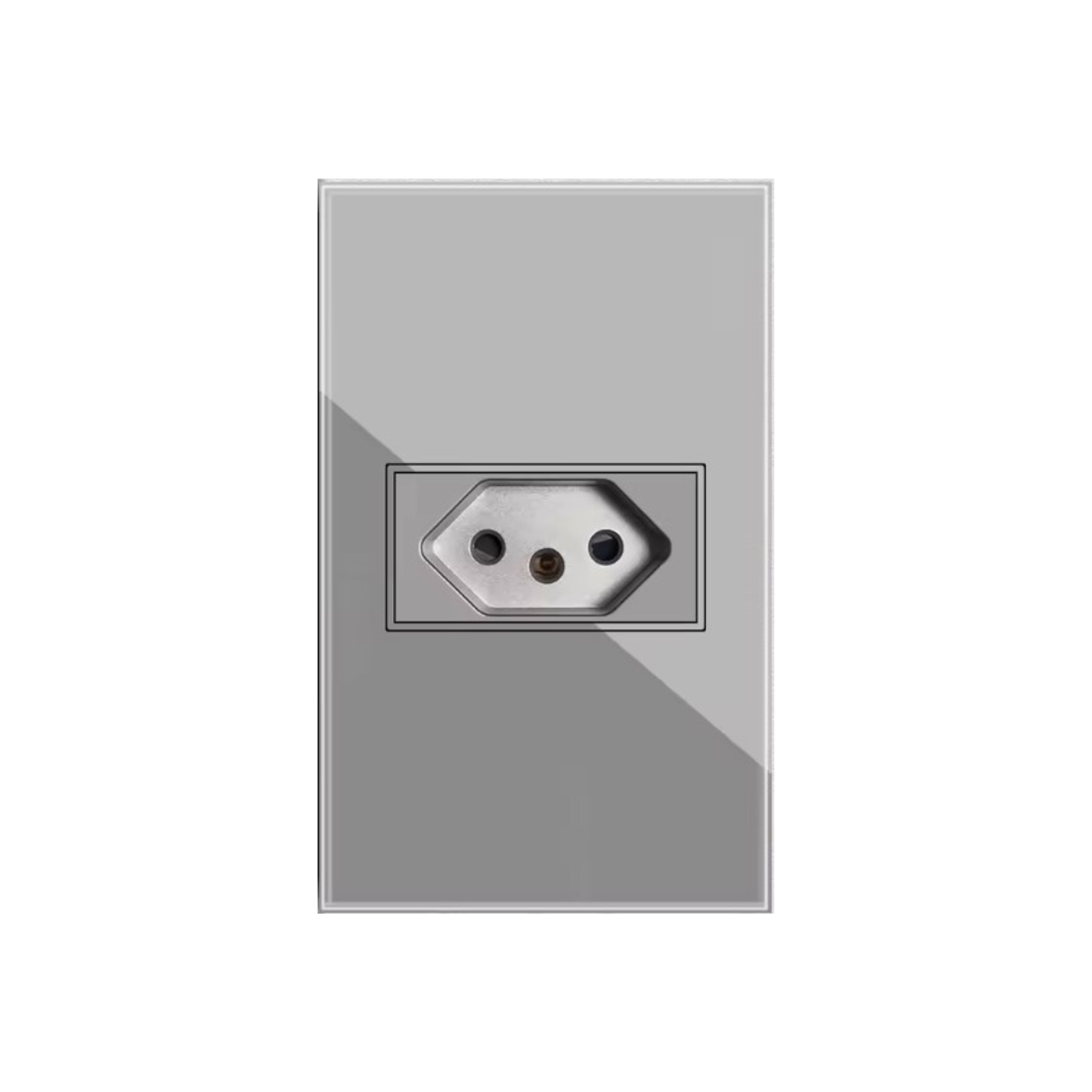 Tomada Simples Acabamento Premium Painel De Vidro 4x2 - Luminolândia