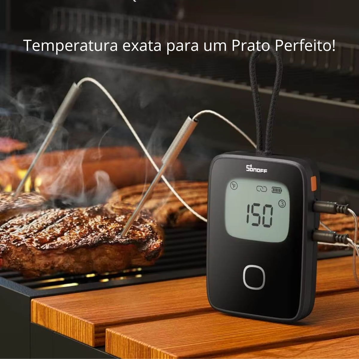 Termômetro Culinário Inteligente Bluetooth Sonoff Churrasco - Luminolândia