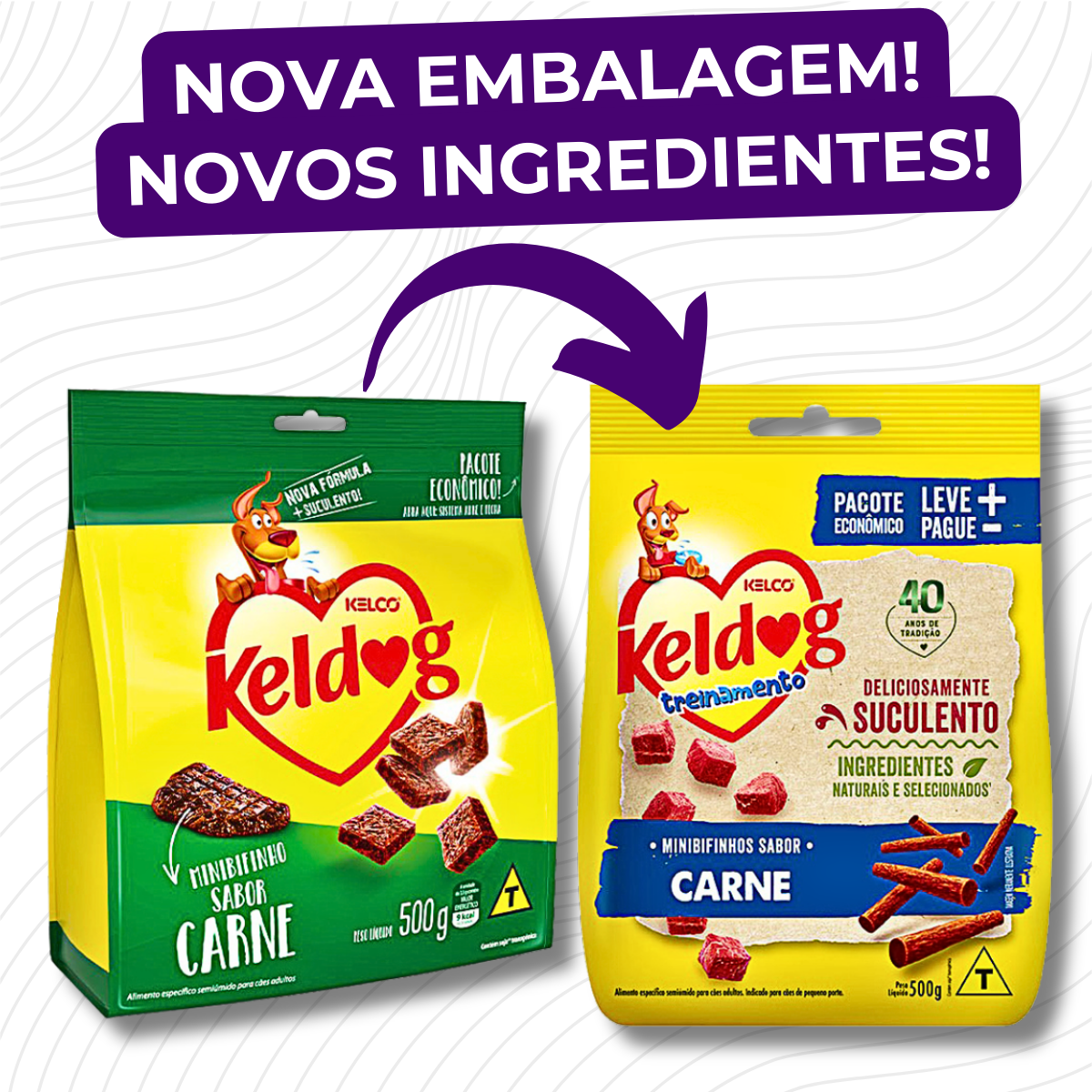 Kit 2 Bifinho Petisco Keldog Criadores Sabor Carne para Cães - 500g ...