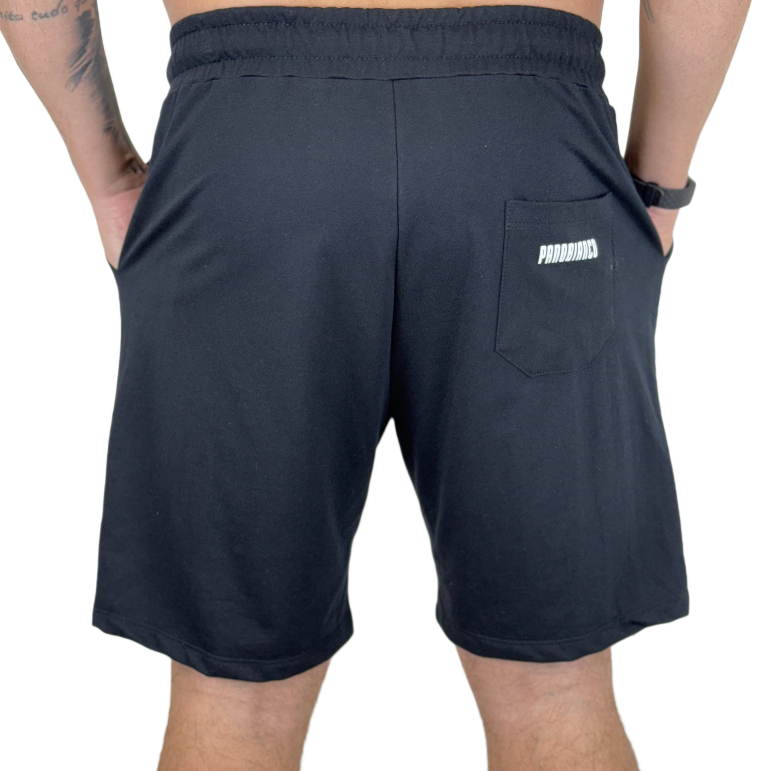 Bermuda Masculina (Moletinho) com cordão branco - Panobianco Academia