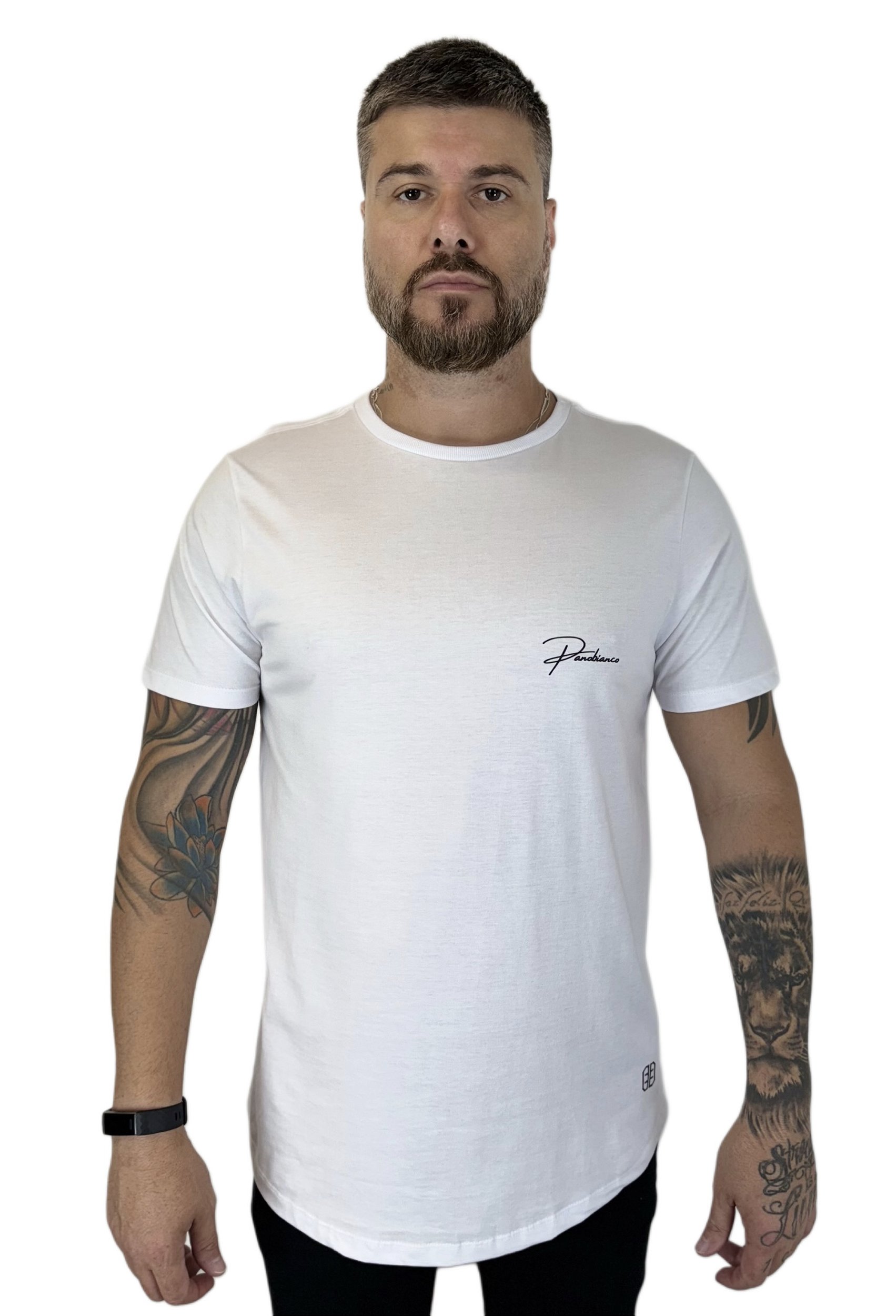 Camiseta Long (meia malha) - Branco - Panobianco Academia