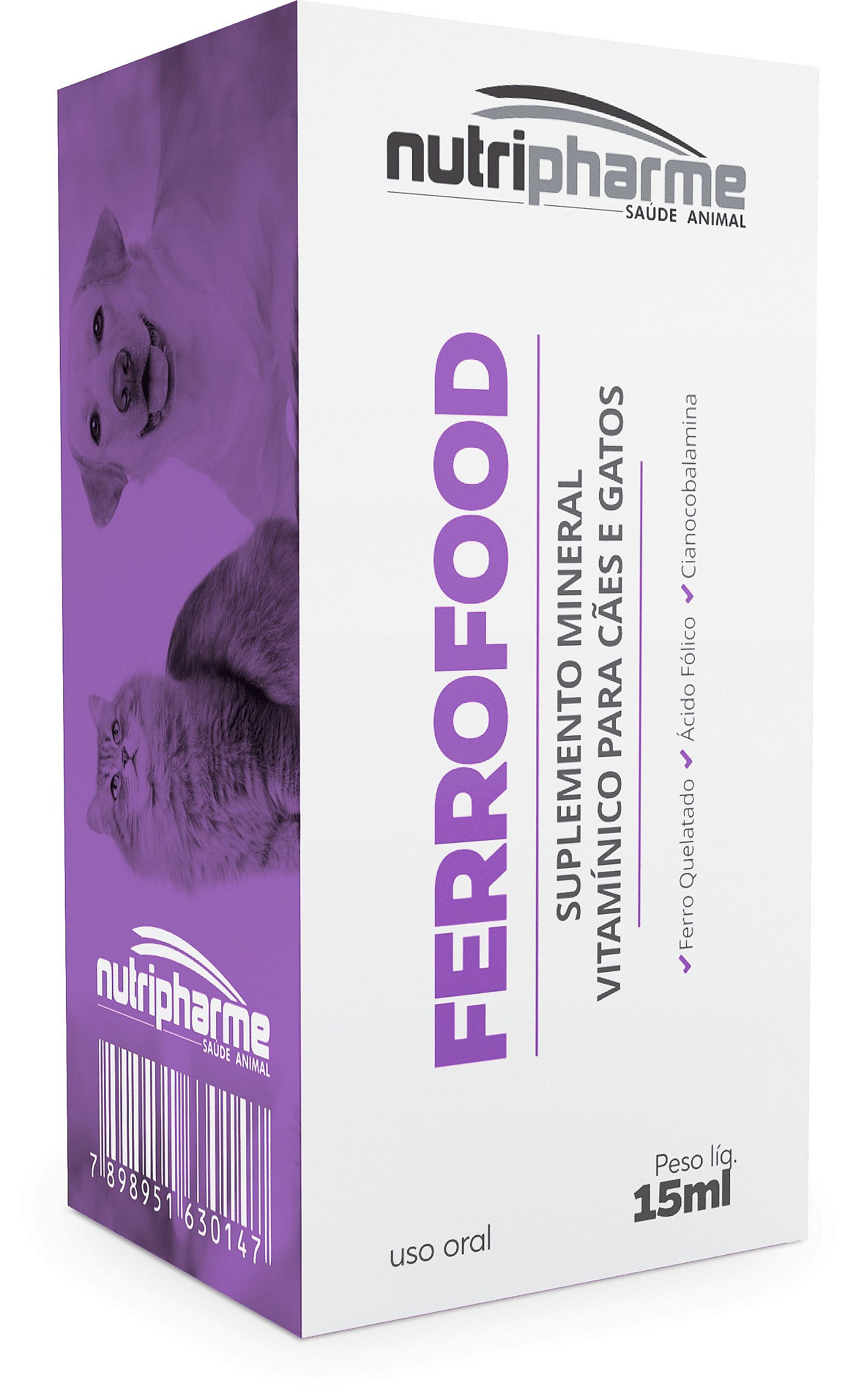 Suplemento Nutripharme Ferrofood Suspensão - Pet Here