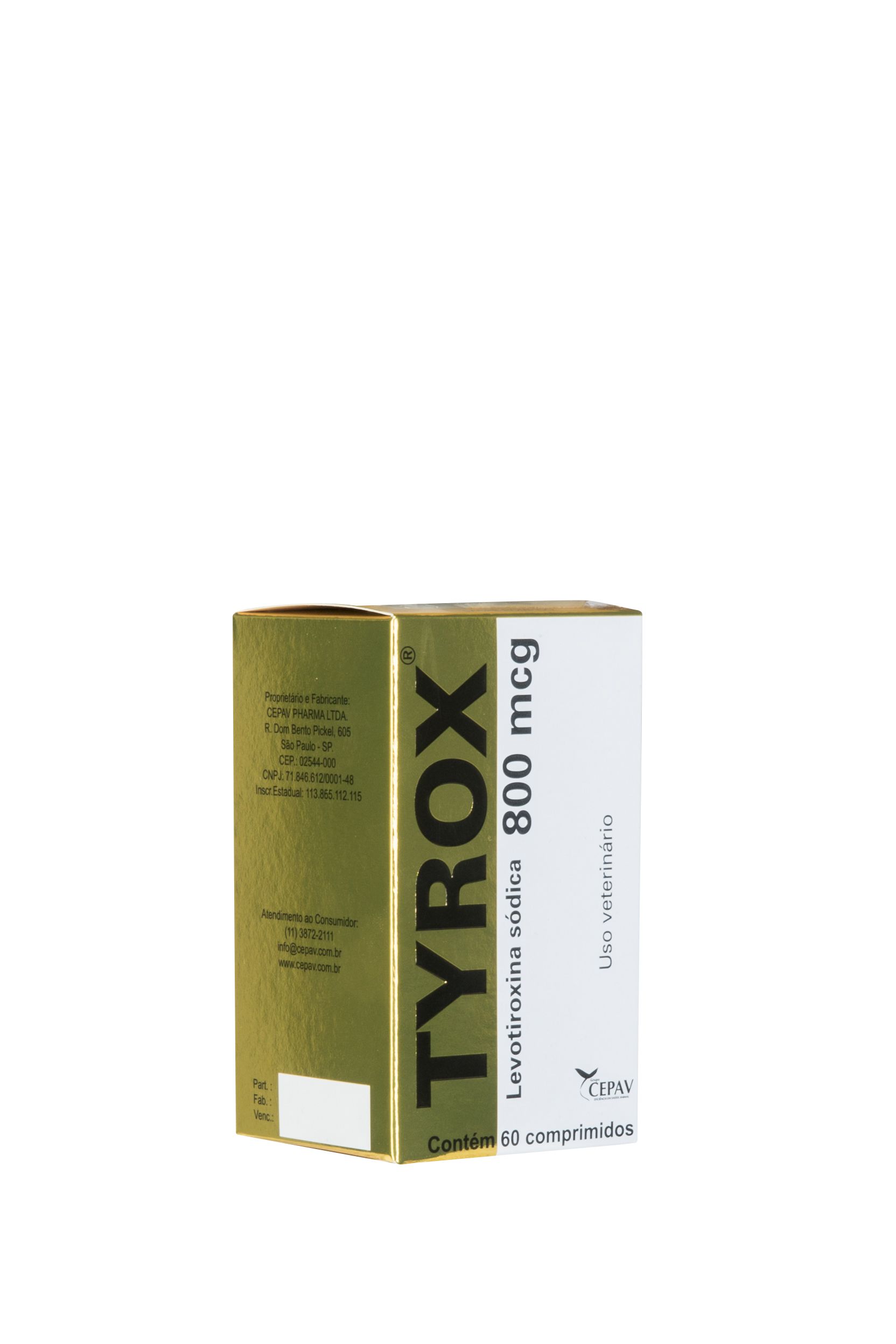 Hormônio Cepav Tyrox 60 Comprimidos - Pet Here