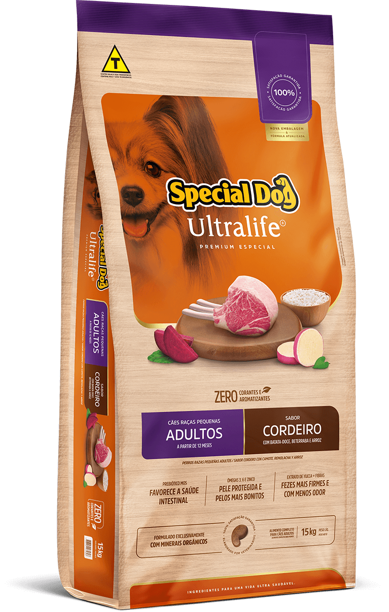 Ração Seca Special Dog Ultralife Cães Adultos Porte Pequeno sabor ...