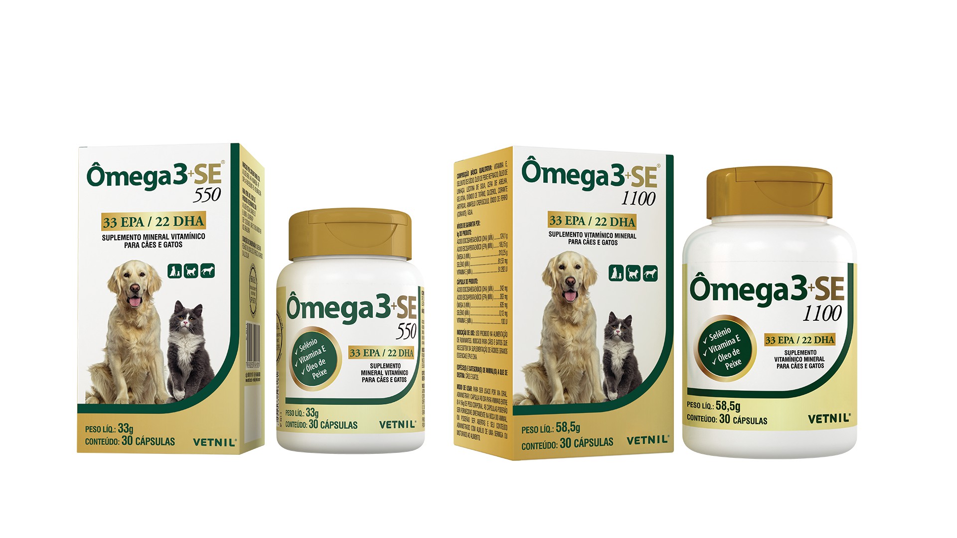 Suplemento Vetnil Ômega 3+SE 30 Cápsulas - Pet Here