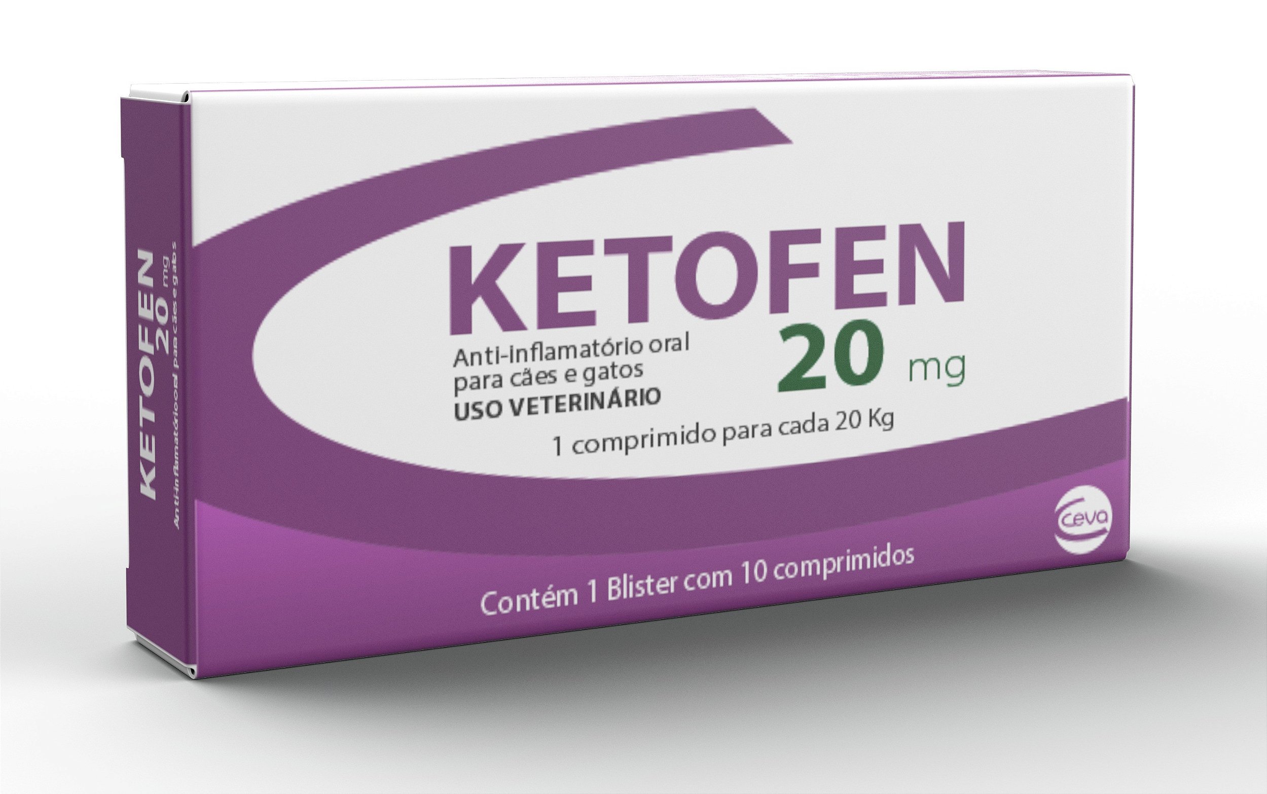 Anti-inflamatório Ceva Ketofen 10 Comprimidos - Pet Here