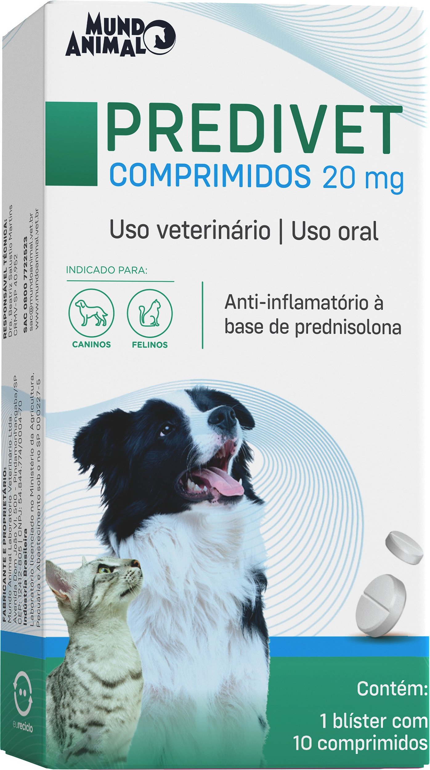 Anti-inflamatório Mundo Animal Predivet 10 Comprimidos - Pet Here