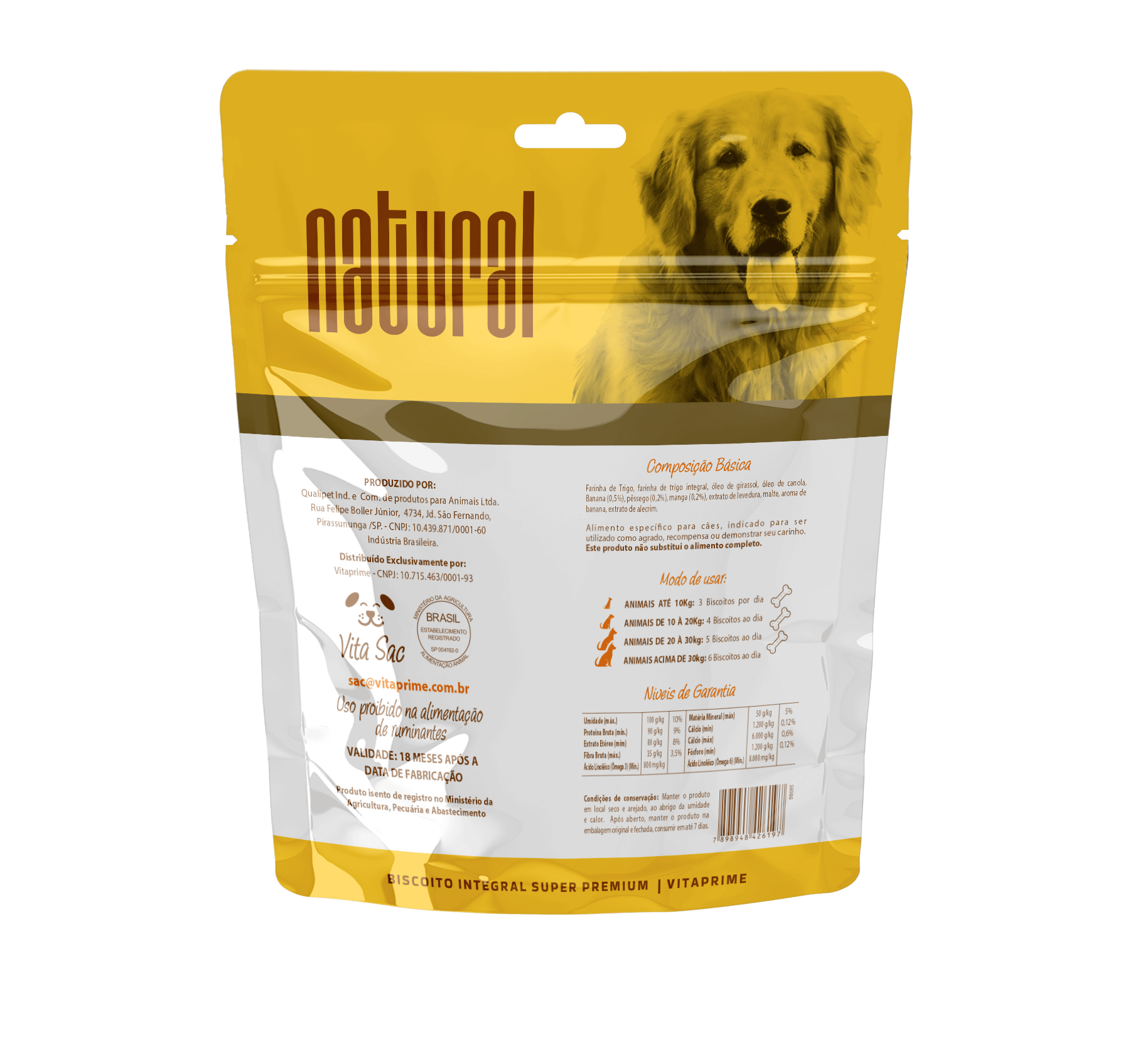 Biscoito Integral VitaPrime Cães Adultos e Filhotes Todas as Raças ...