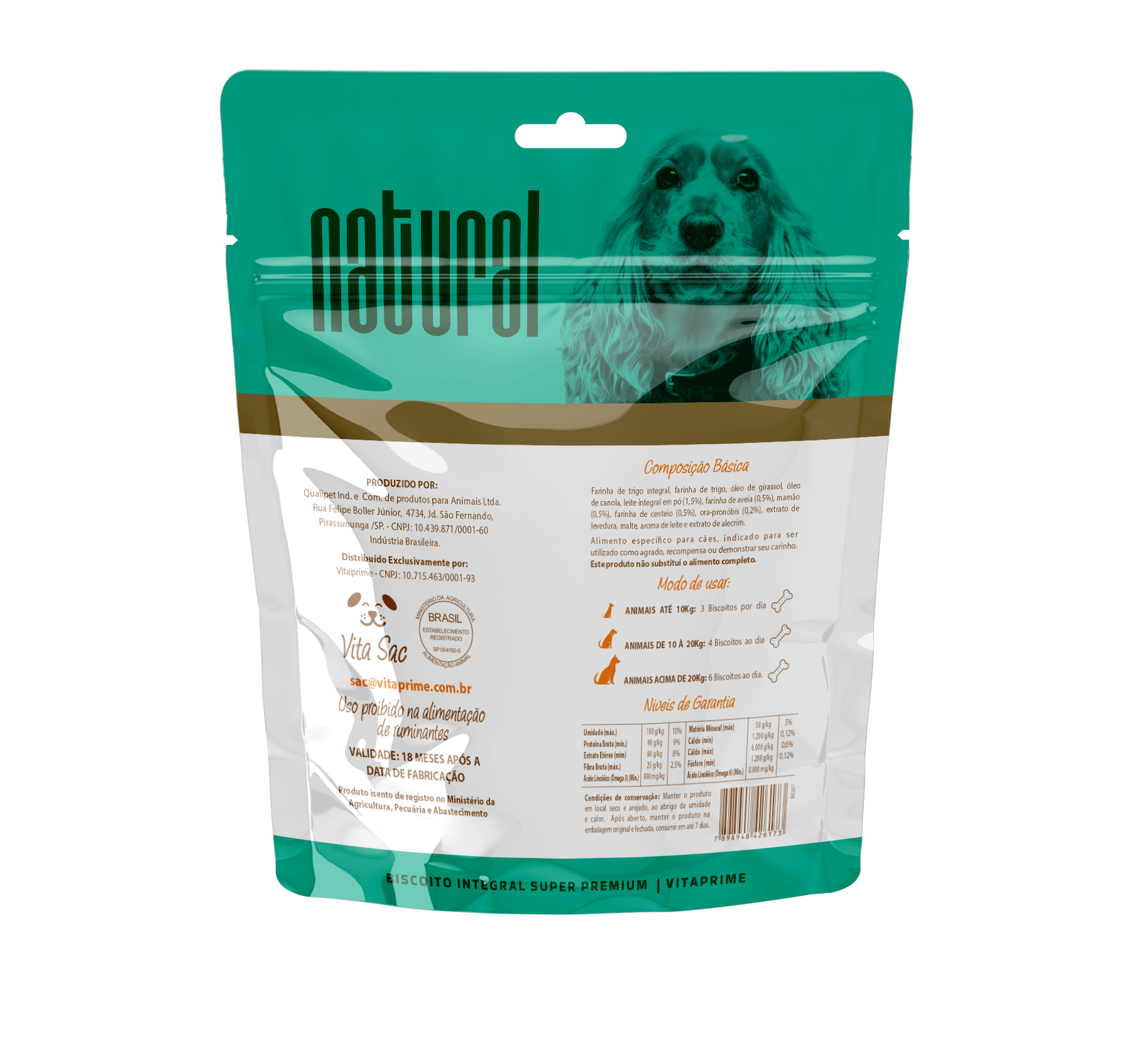 Biscoito Integral VitaPrime Cães Adultos e Filhotes Todas as Raças ...