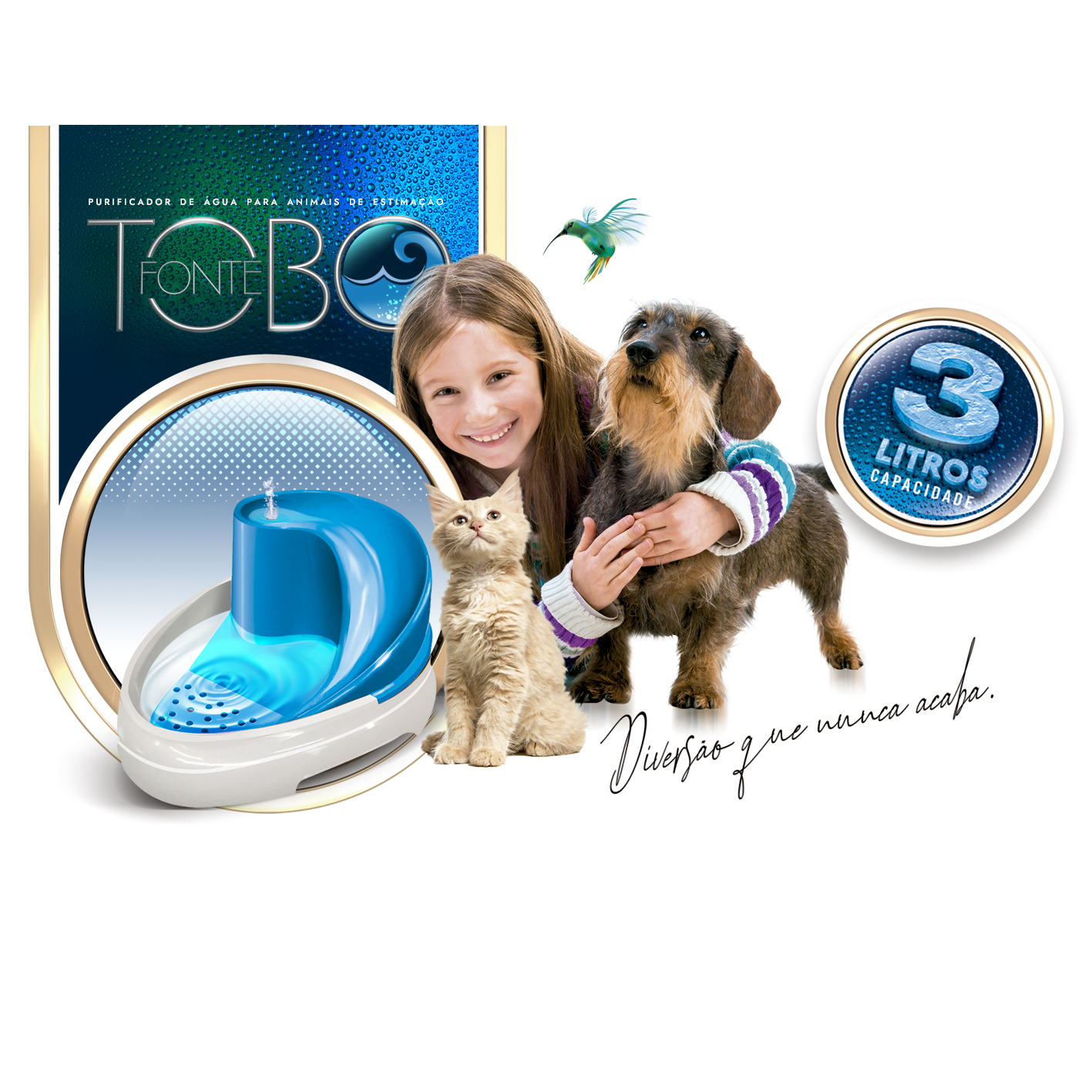 Fonte Tobo Fonte Bivolt 3L - Pet Here