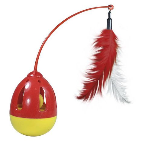 JP70523N - Brinquedo Jambo Cat Tumbler com Pena - Pet Here