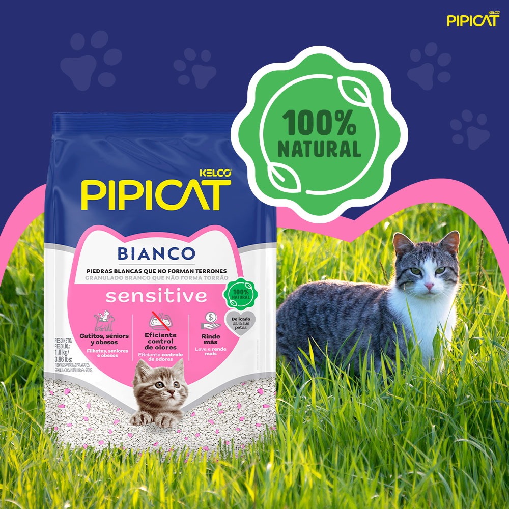 Granulado Sanitário Pipicat Bianco Sensitive 1,8kg - Pet Here