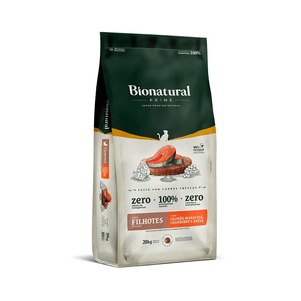 Ração Bionatural Prime Para Gatos Filhotes Sabor Salmão - Pet Here