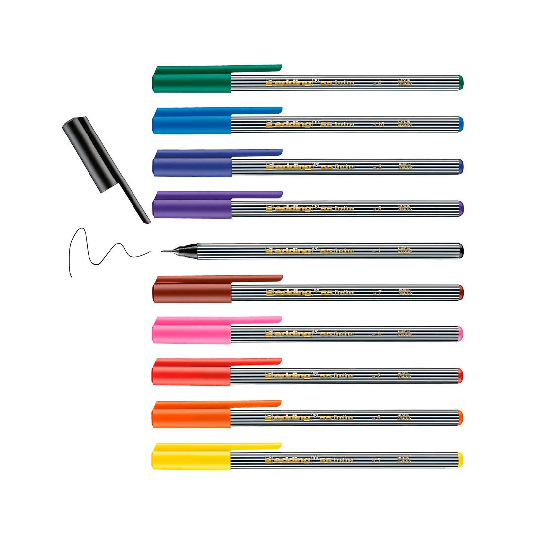 edding 55 - Caneta ultrafina para detalhes - Kit c/10 cores sortidas ...